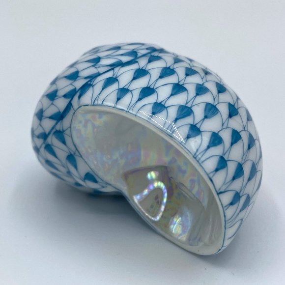 Art | Herend Hungary Blue Fishnet Shark Eye Shell Hungary 175 | Poshmark